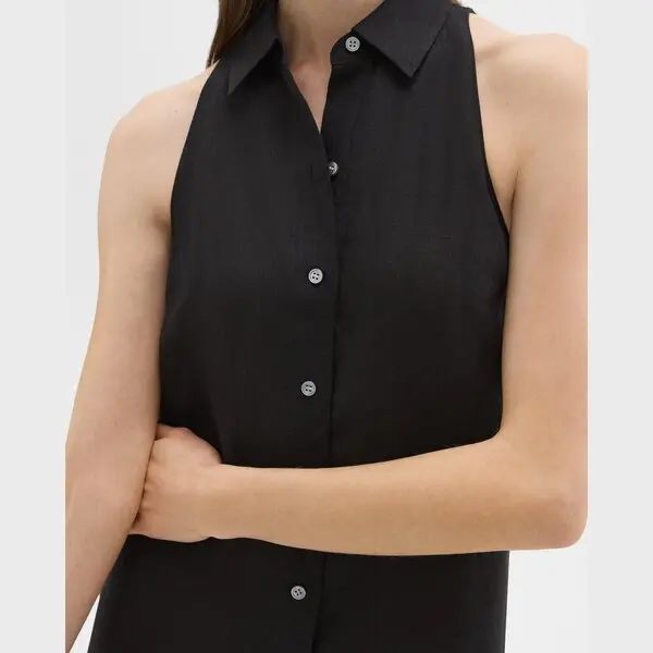 Theory Button-front Shirtdress - Black
