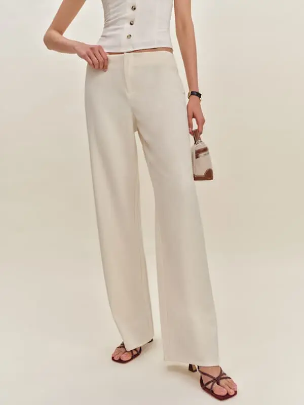REFORMATION Petites Vida Low Rise Pant - Cream