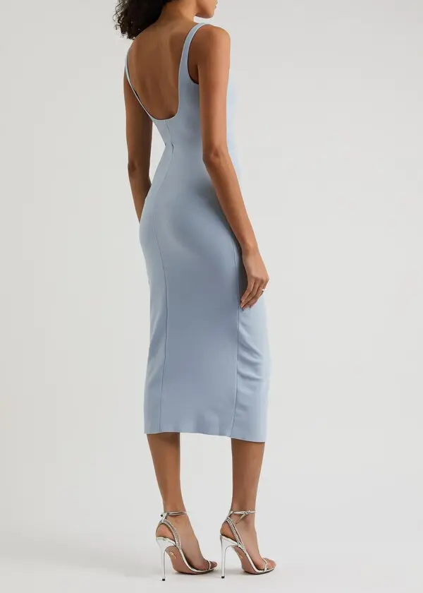 Bec & Bridge Karina Tuck Ruched Midi Dress - Light Blue