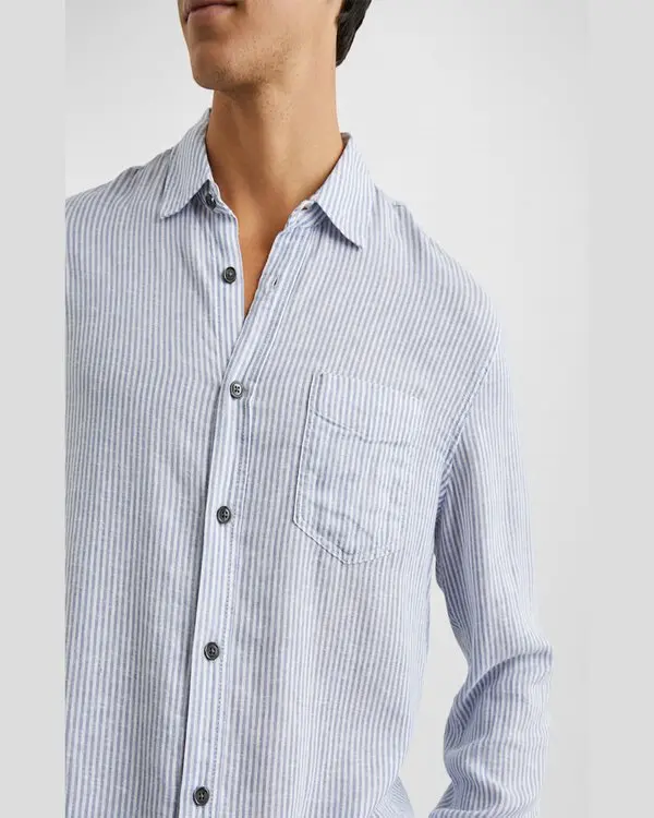 Rails Connor Striped Sport Shirt In Denim White Railroad 41% Off