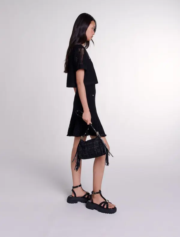 maje 2 in 1 crochet dress Floral crochet dress