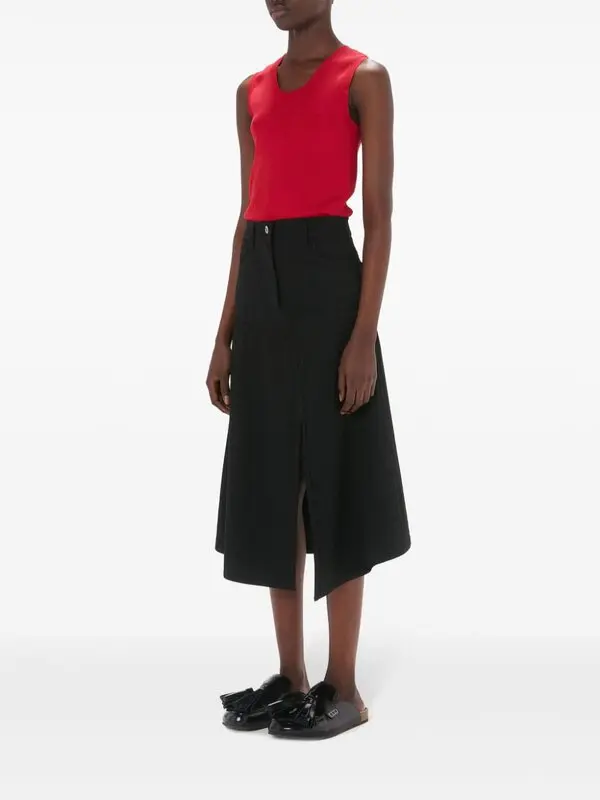 JW Anderson Hanky-hem Asymmetric Skirt - Black
