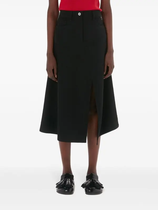 JW Anderson Hanky-hem Asymmetric Skirt - Black