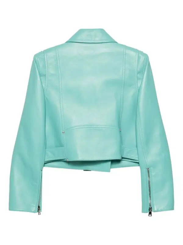 Balmain Double-chain Lion Leather Jacket