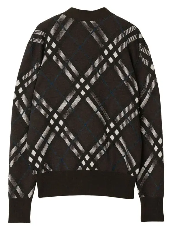 Burberry Check Wool Blend Cardigan