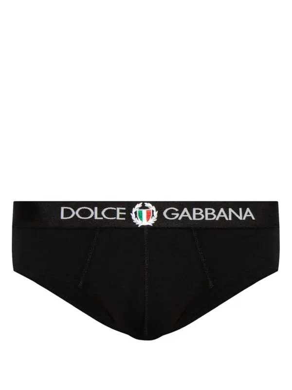 Dolce & Gabbana Brando Logo-waistband Briefs - Black