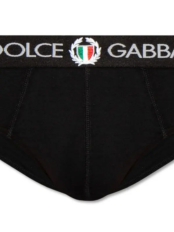 Dolce & Gabbana Brando Logo-waistband Briefs - Black