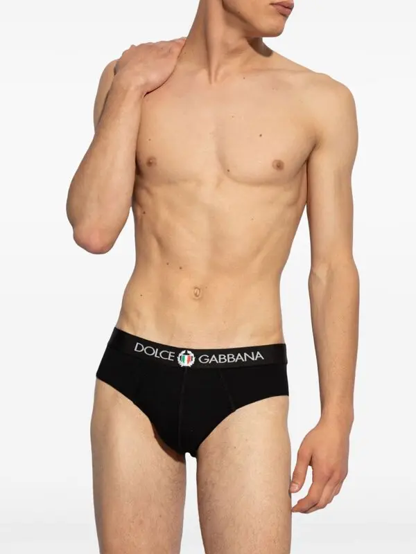 Dolce & Gabbana Brando Logo-waistband Briefs - Black