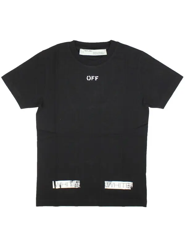 Off-White Diag-stripe Cotton T-shirt - Black