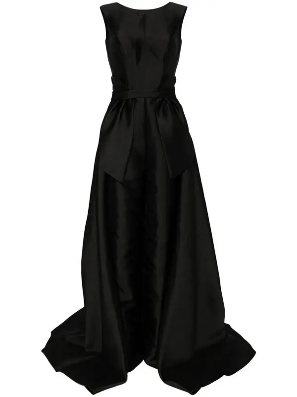 SAIID KOBEISY Mikado Classic Jumpsuit With Detachable Overskirt - Black