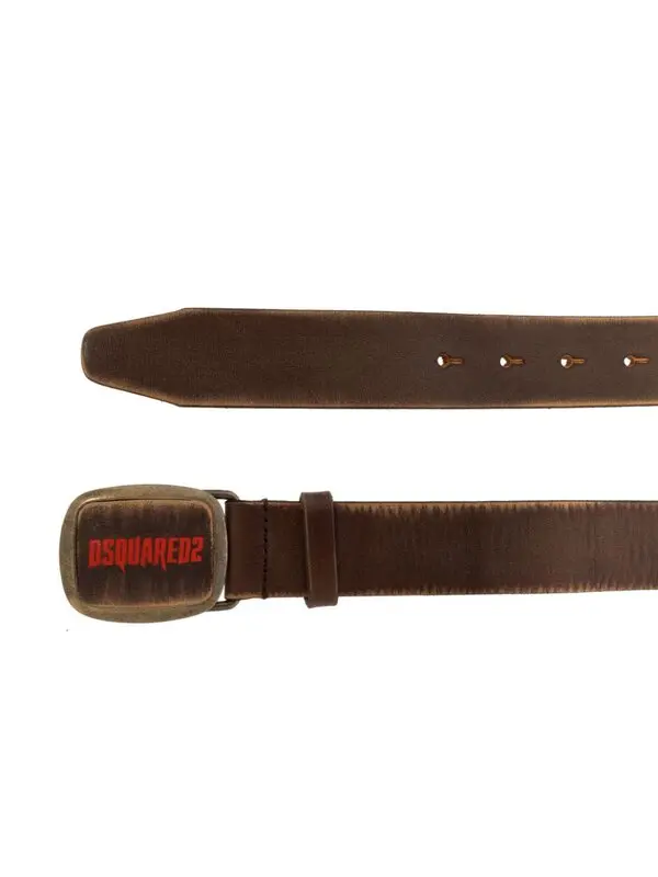 Dsquared2 Logo-plaque Leather Belt