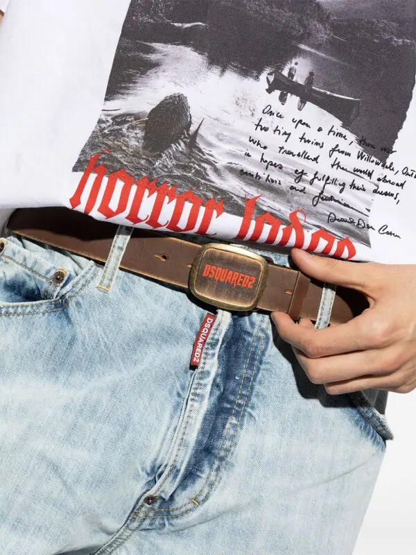 Dsquared2 Logo-plaque Leather Belt