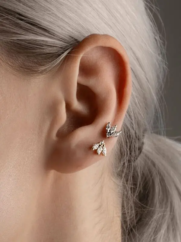 LARK & BERRY 14kt White Gold Diamond Stud Earring