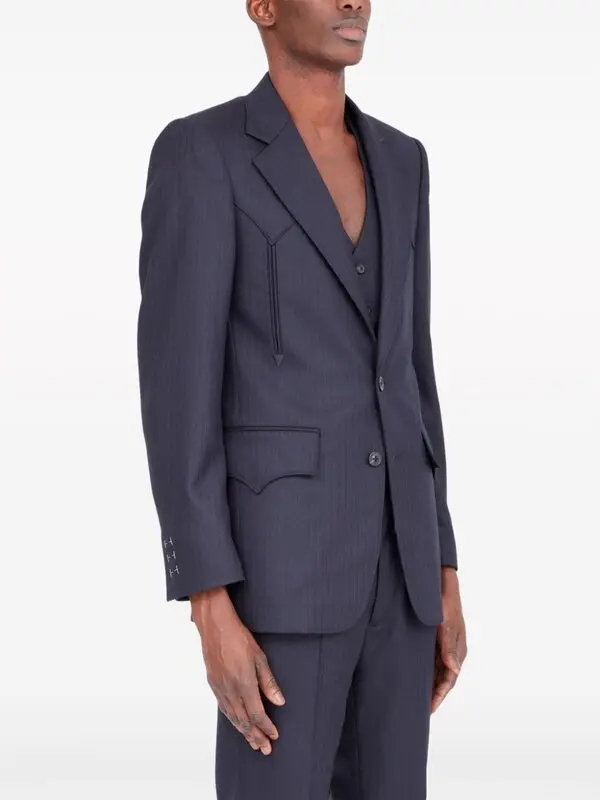 MAISON MARGIELA Tailored Single-breasted Wool Blazer - Blue