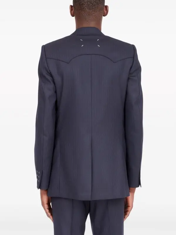 MAISON MARGIELA Tailored Single-breasted Wool Blazer - Blue