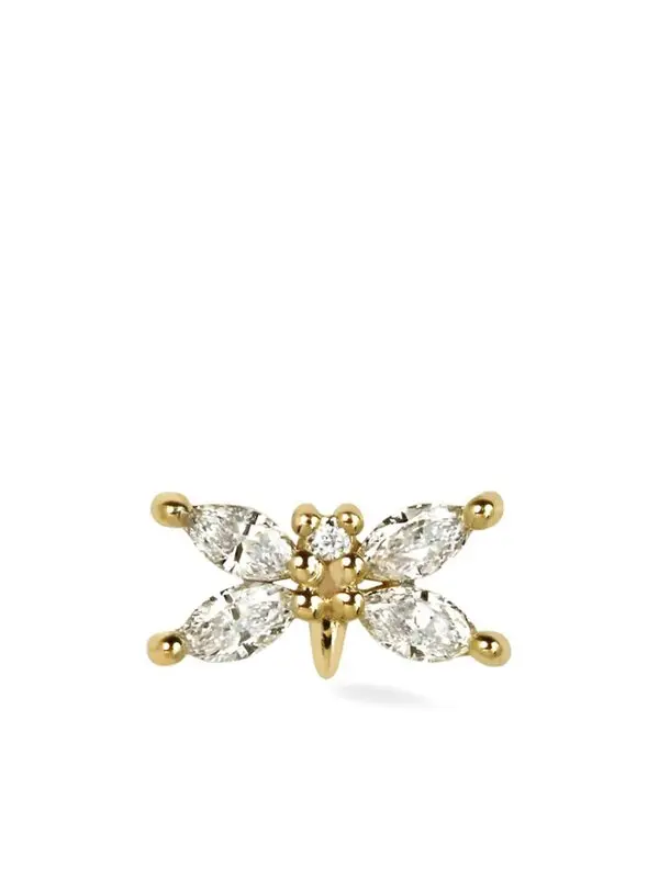 LARK & BERRY 14kt Gold Butterfly Diamond Stud Earring - Yellow