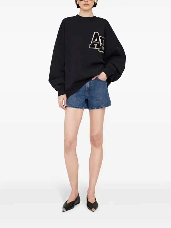 ANINE BING Miles Cotton Sweatshirt - Black