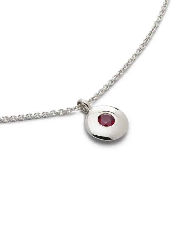 Monica Vinader January Birthstone Garnet Necklace - Silver