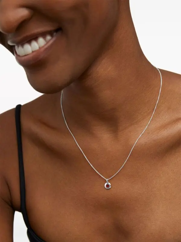 Monica Vinader January Birthstone Garnet Necklace - Silver