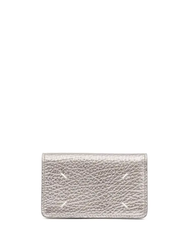 MAISON MARGIELA Four Stitches Leather Card Holder - Silver