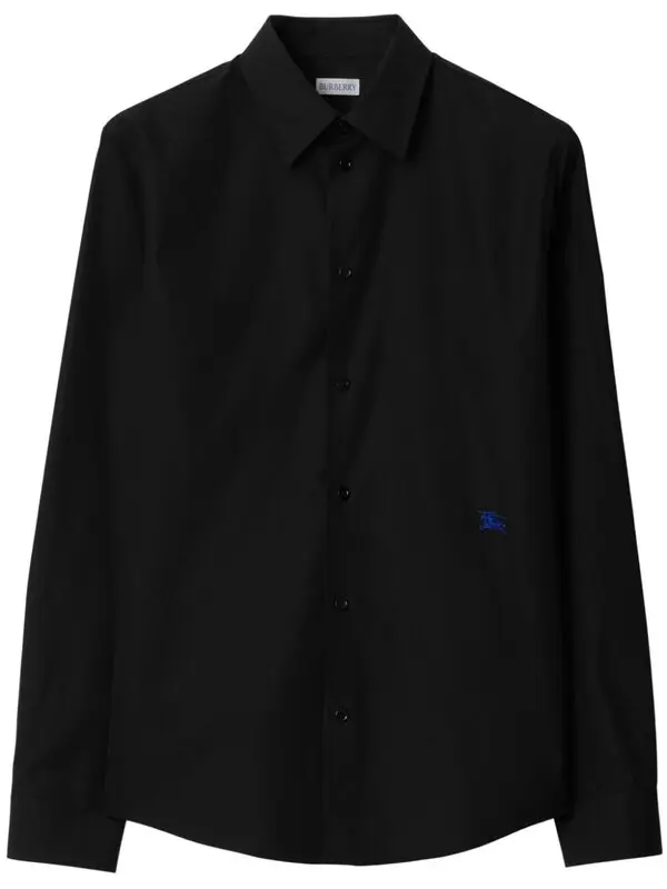 Burberry Ekd-embroidered Cotton Shirt - Black