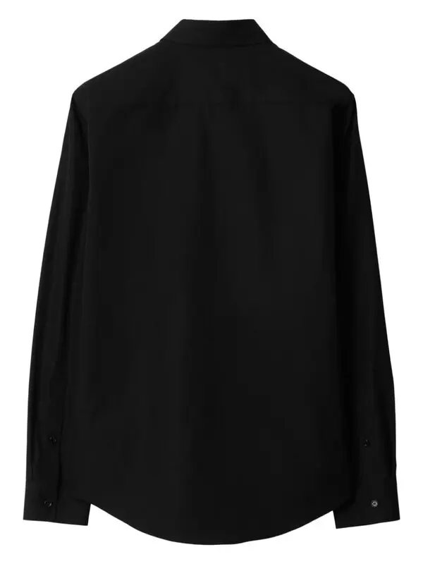 Burberry Ekd-embroidered Cotton Shirt - Black
