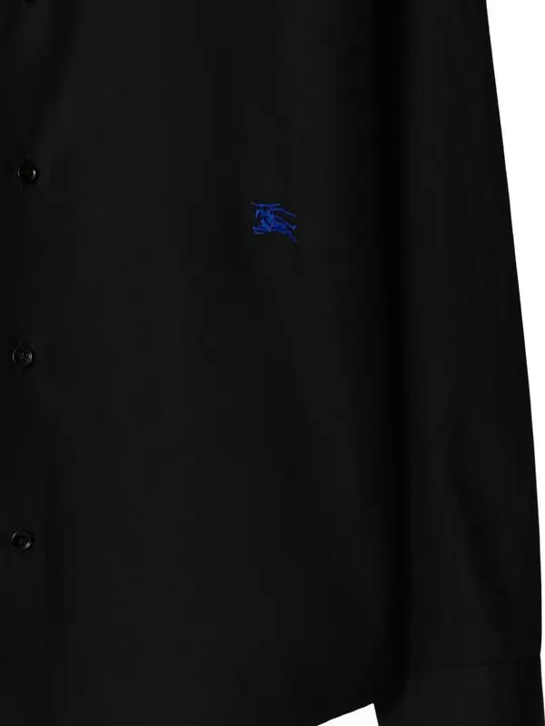 Burberry Ekd-embroidered Cotton Shirt - Black