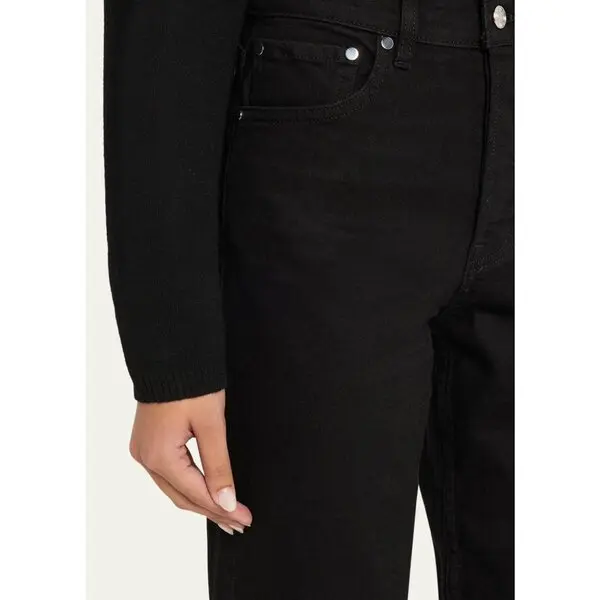 EB DENIM High-rise Straight-leg Jeans - Noir