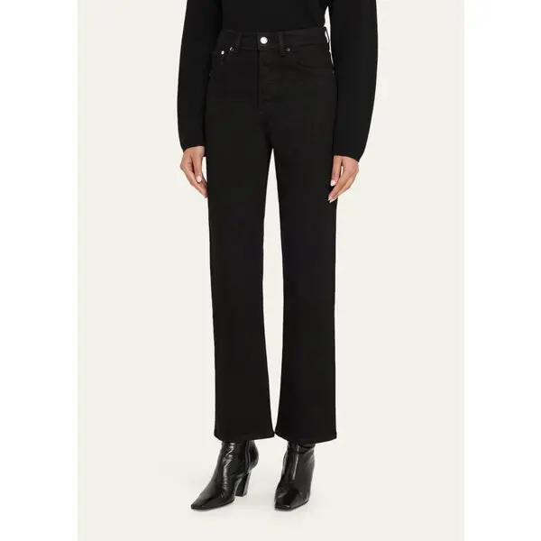 EB DENIM High-rise Straight-leg Jeans - Noir