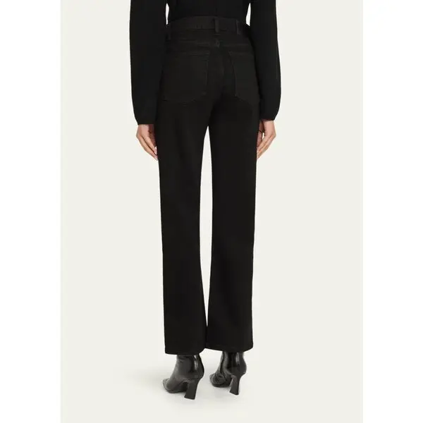 EB DENIM High-rise Straight-leg Jeans - Noir