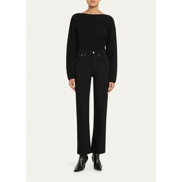 EB DENIM High-rise Straight-leg Jeans - Noir