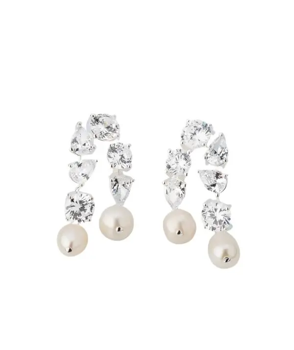 completedworks - Completedworks Trickles Rhodium-Plated Earrings