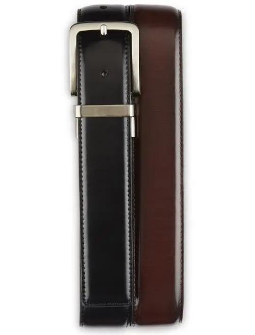 HARBOR BAY BY DXL 35mm Reversible Stretch Belt - Black Brown