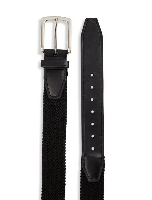 HARBOR BAY BY DXL Stretch Braided Leather Belt