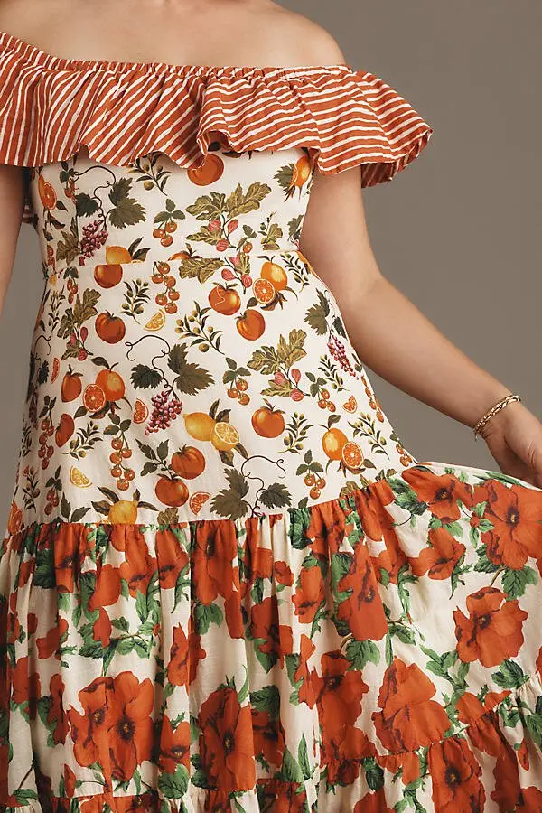 maeve printed pleated midi dress Hyacinth House Maeve Midi Dress
