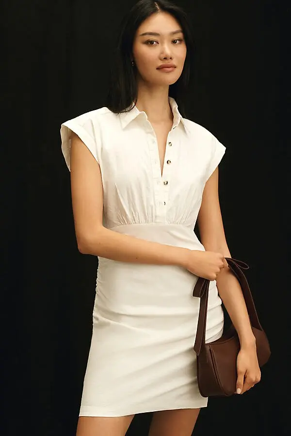 knee length dresses for ladies Ruffle Cap Sleeve Pleated Bust A-Line Babydoll Mini Dress main image 1