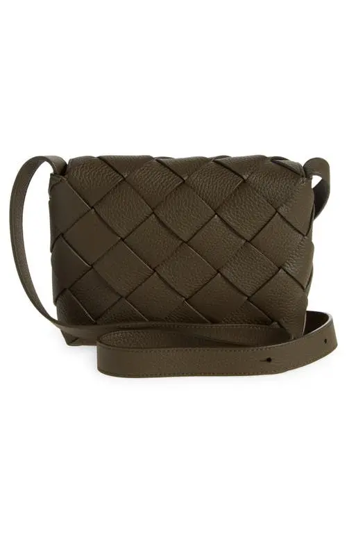 Bottega Veneta Intrecciato Messenger Bag - Kaki/silver
