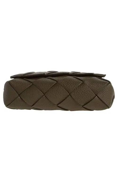 Bottega Veneta Intrecciato Messenger Bag - Kaki/silver