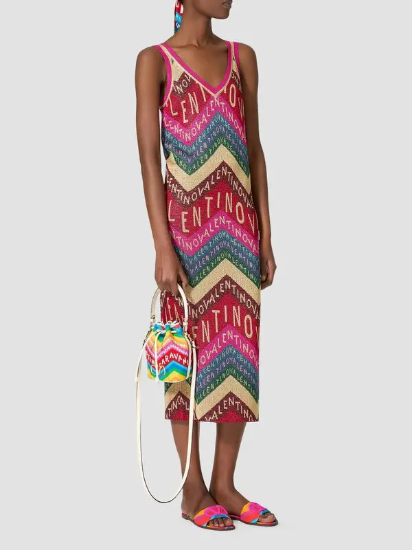 Valentino Garavani Chevron Lurex Dress