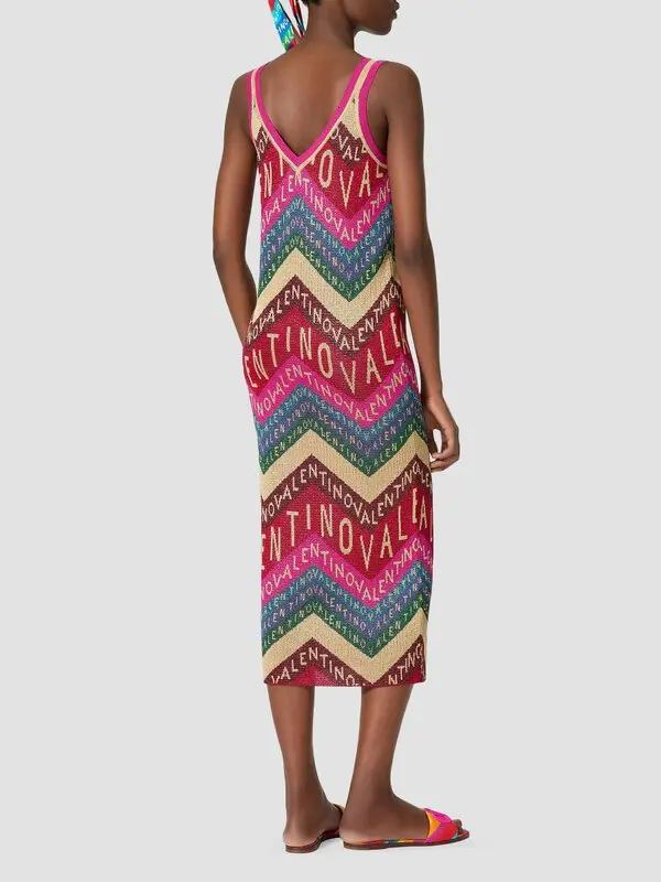 Valentino Garavani Chevron Lurex Dress