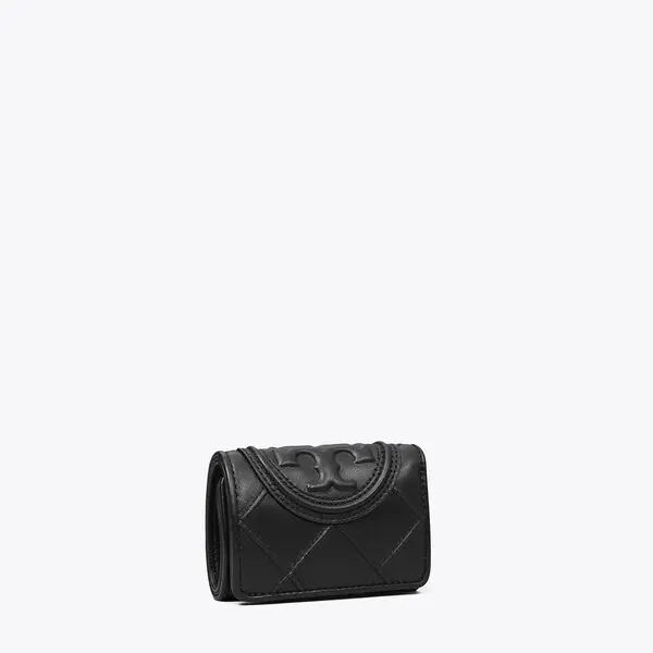 Tory Burch Small Fleming Soft Flap Wallet - Black