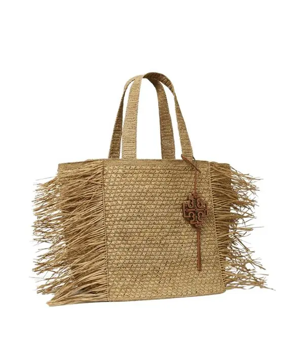Tory Burch Raffia Fringe Tote