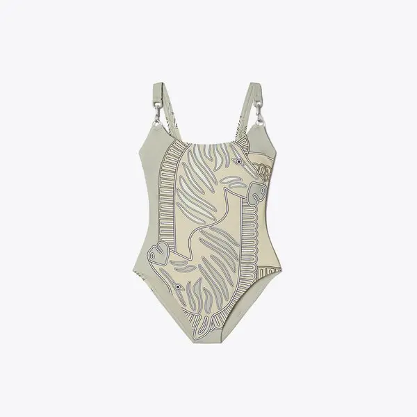 Tory Burch Printed Clip Tank Suit
