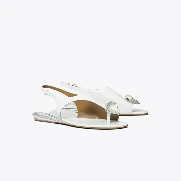 Tory Burch Patos Slingback - Bianco