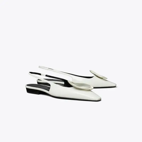 Tory Burch Patos Slingback - Cloud / Silver