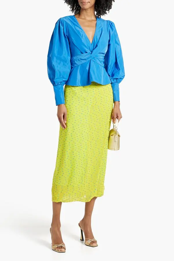 Veronica Beard Seema Wrap-effect Taffeta Blouse
