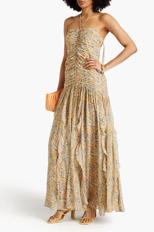 Buy Veronica Beard Lucine Paisley-print Maxi Dress - Mustard At 59% Off |  Editorialist