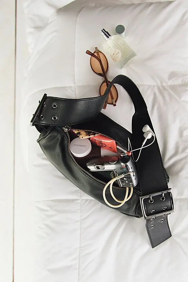 Free People Leather Shoulder Bag - Black