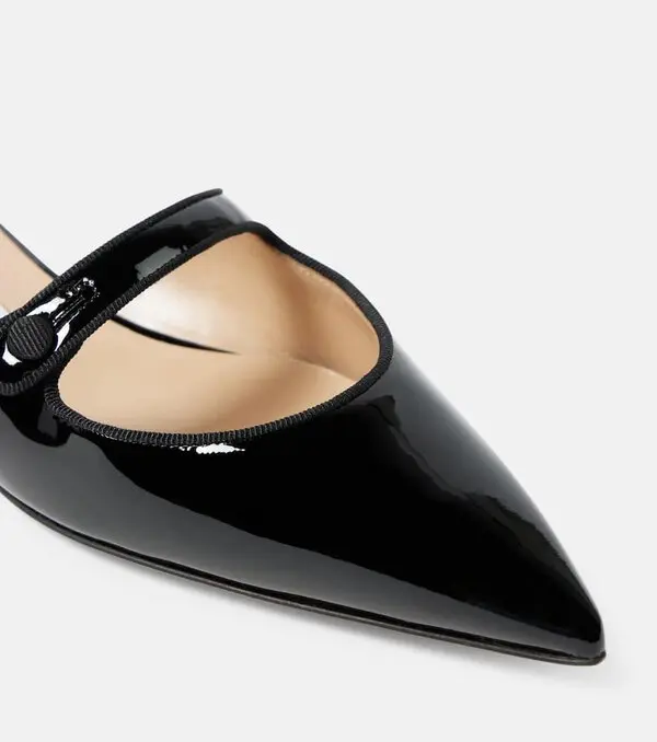 Manolo Blahnik Camparimu Patent Leather Mules