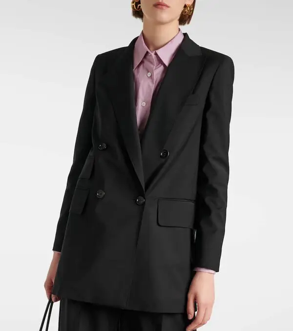 Max Mara Nebbie Virgin Wool Blazer - Black